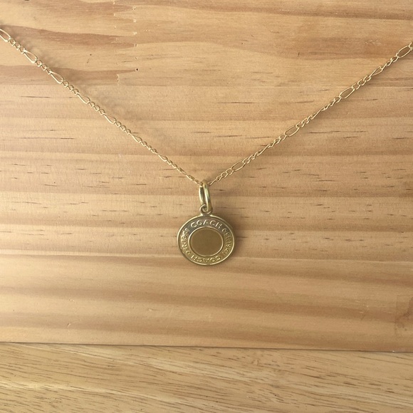 Coach | Jewelry | Coach Gold Minimalist Necklace With Unbranded Chain ...